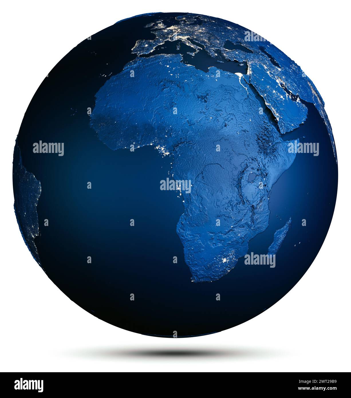 Planet Earth white isolated. Elements of this image furnished by NASA ...