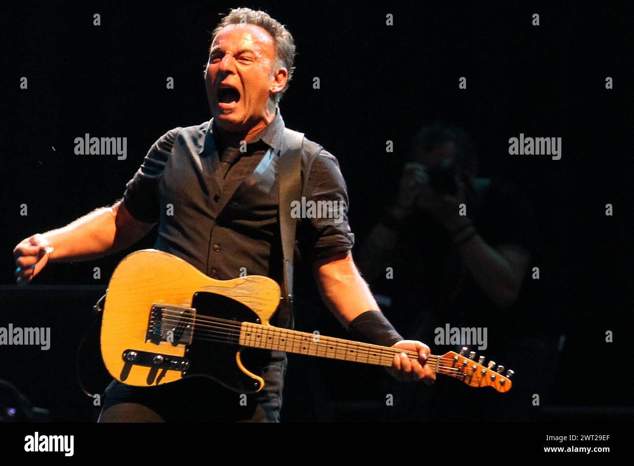 Bruce Springsteen performs on stage during the concert in the main ...