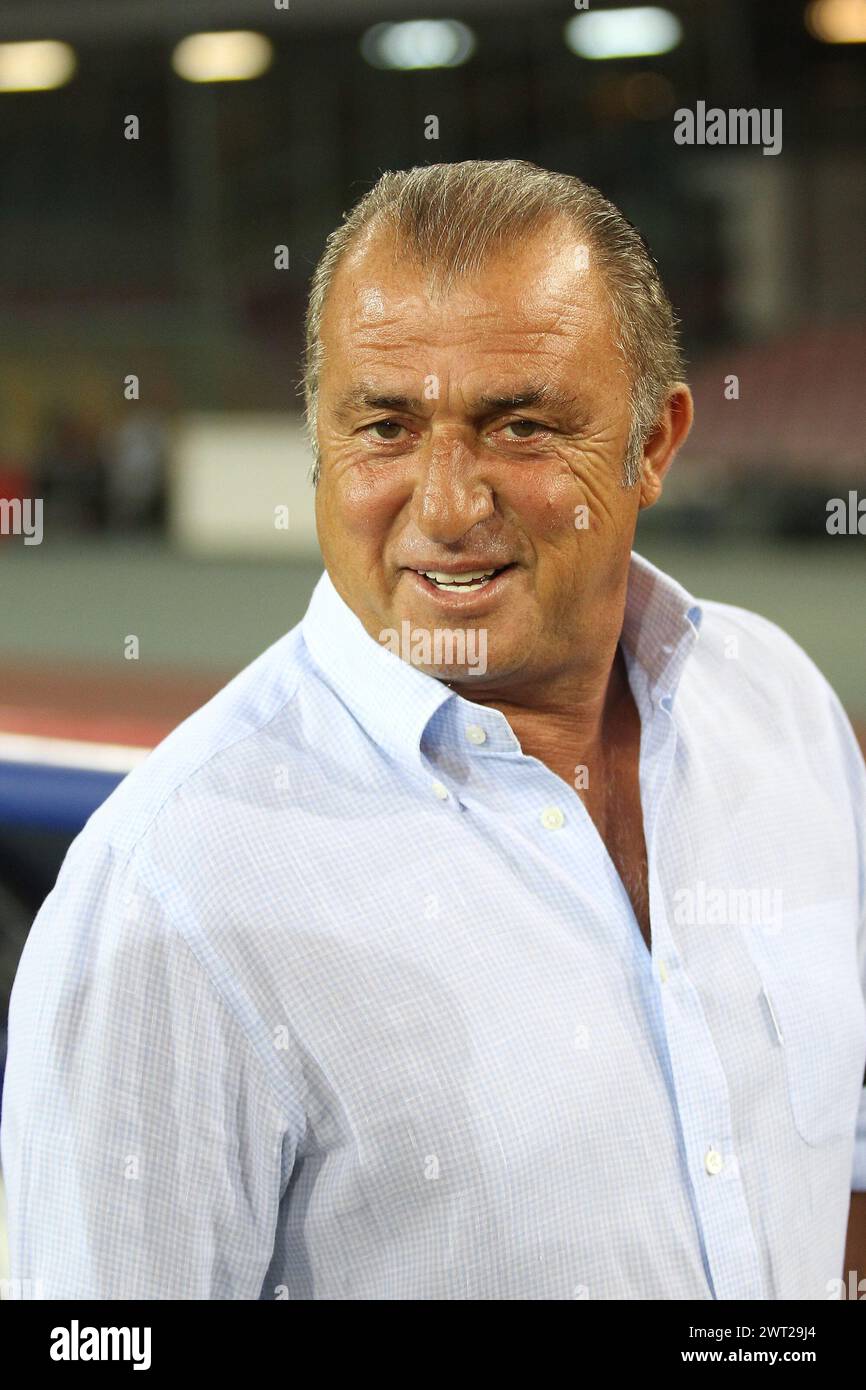 Coach Fatih Terim during a match, at San Paolo stadium, between Napoli ...
