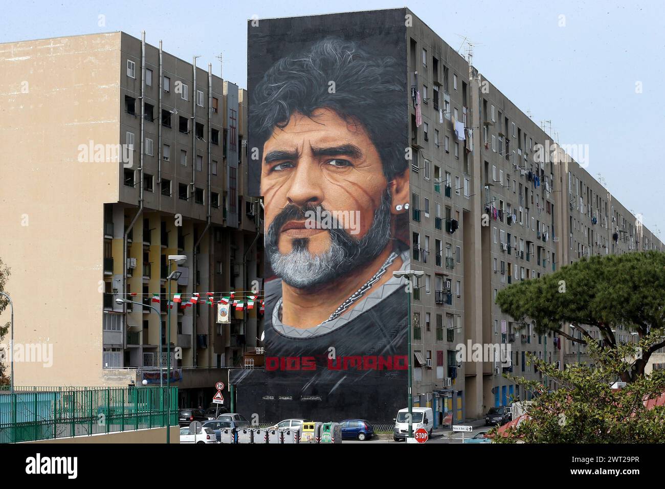 Giant Diego Armando Maradona murals, in the popular neighborhood of San ...
