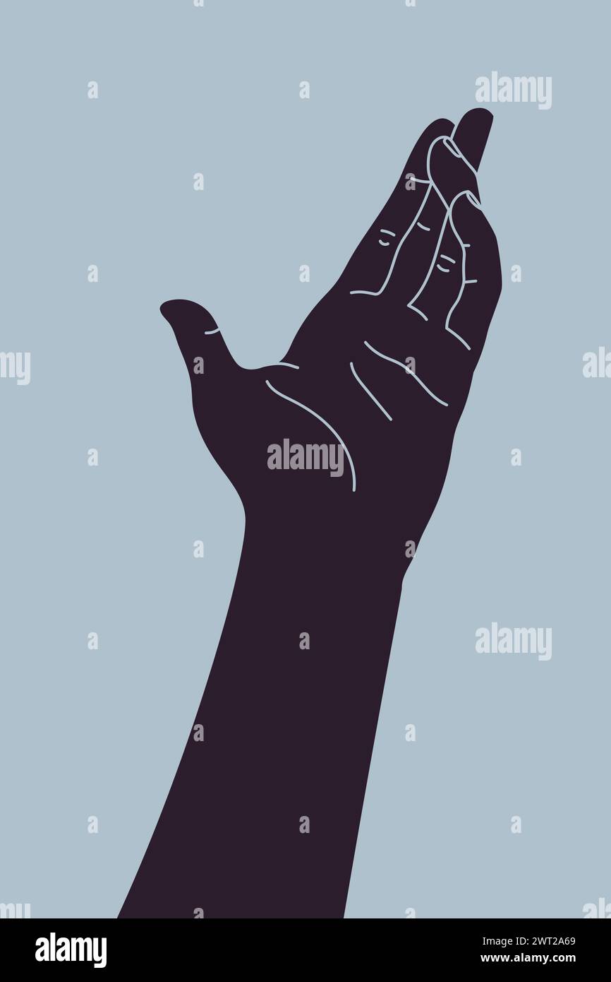 Hands reaches out. Hand gesture of help. Give me your hand. Vector ...