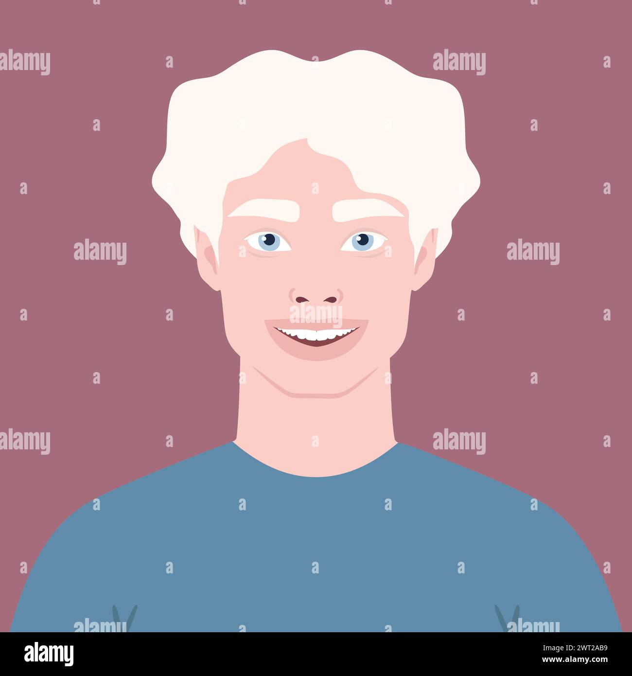 Beautiful happy Albino man portrait. Avatar of a young African male ...