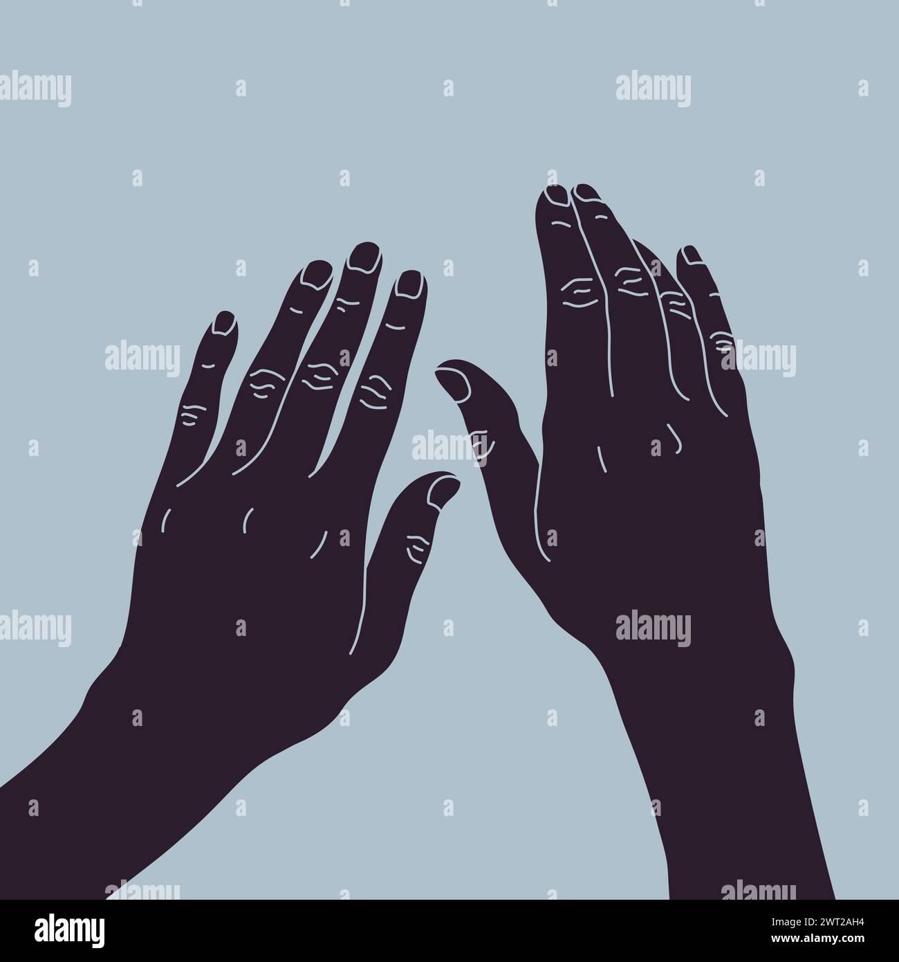 Hands stroking the surface. Human hands gesture. Vector illustration ...