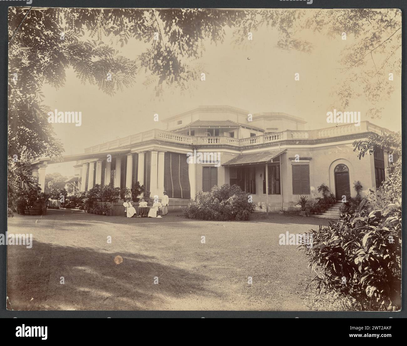 Group portrait of three women and a male servant, India. Unknown ...