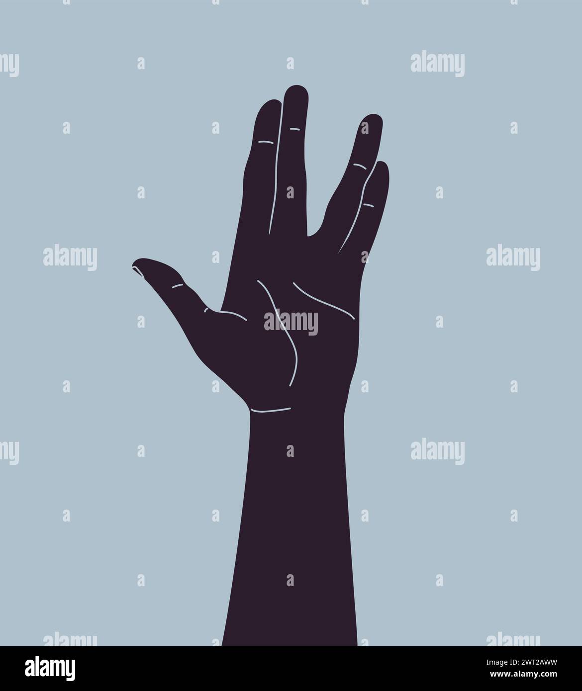 Hand making Vulcan salute gesture. Live long and prosper hand sign ...