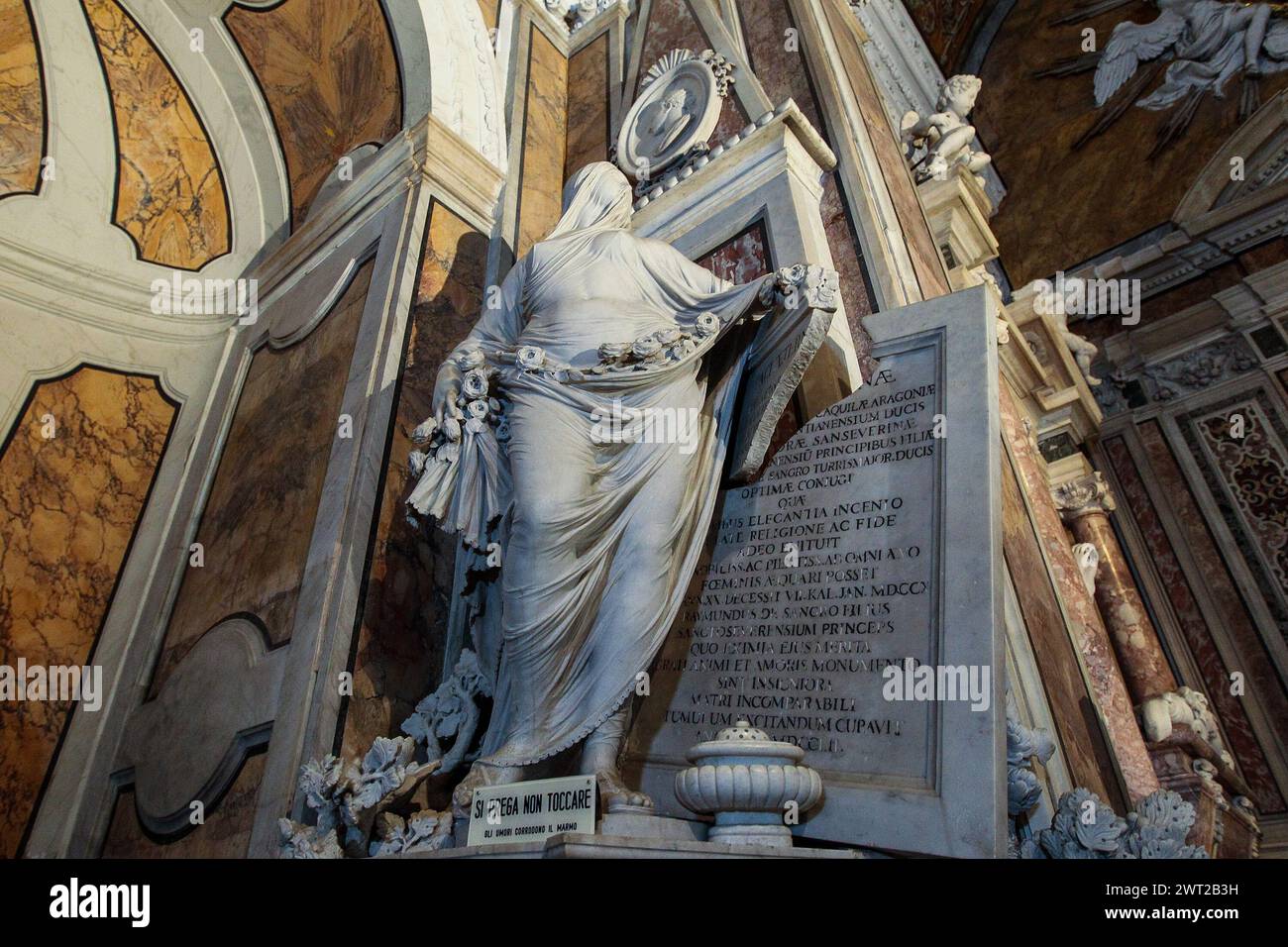The sculpture of the Modesty, by the sculptor Antonio Corradini, in the ...