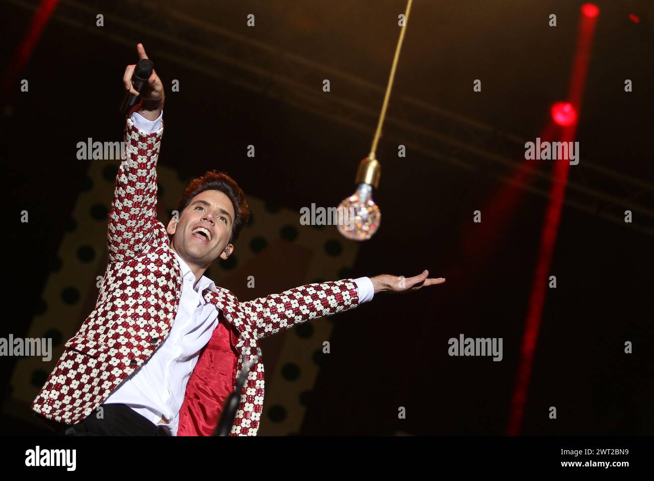 The pop singer Mika during a concert in Naples Stock Photo - Alamy