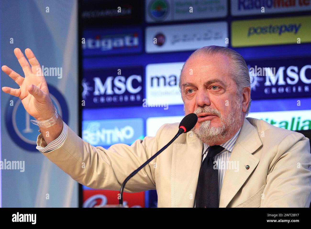 The president of the Naples football team, Aurelio De Laurentiis ...