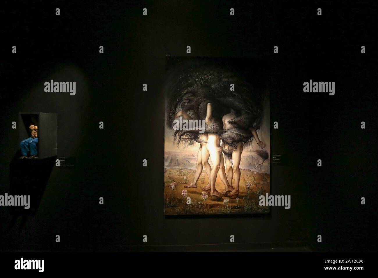 A painting depicting madness in the museum of madness Stock Photo - Alamy