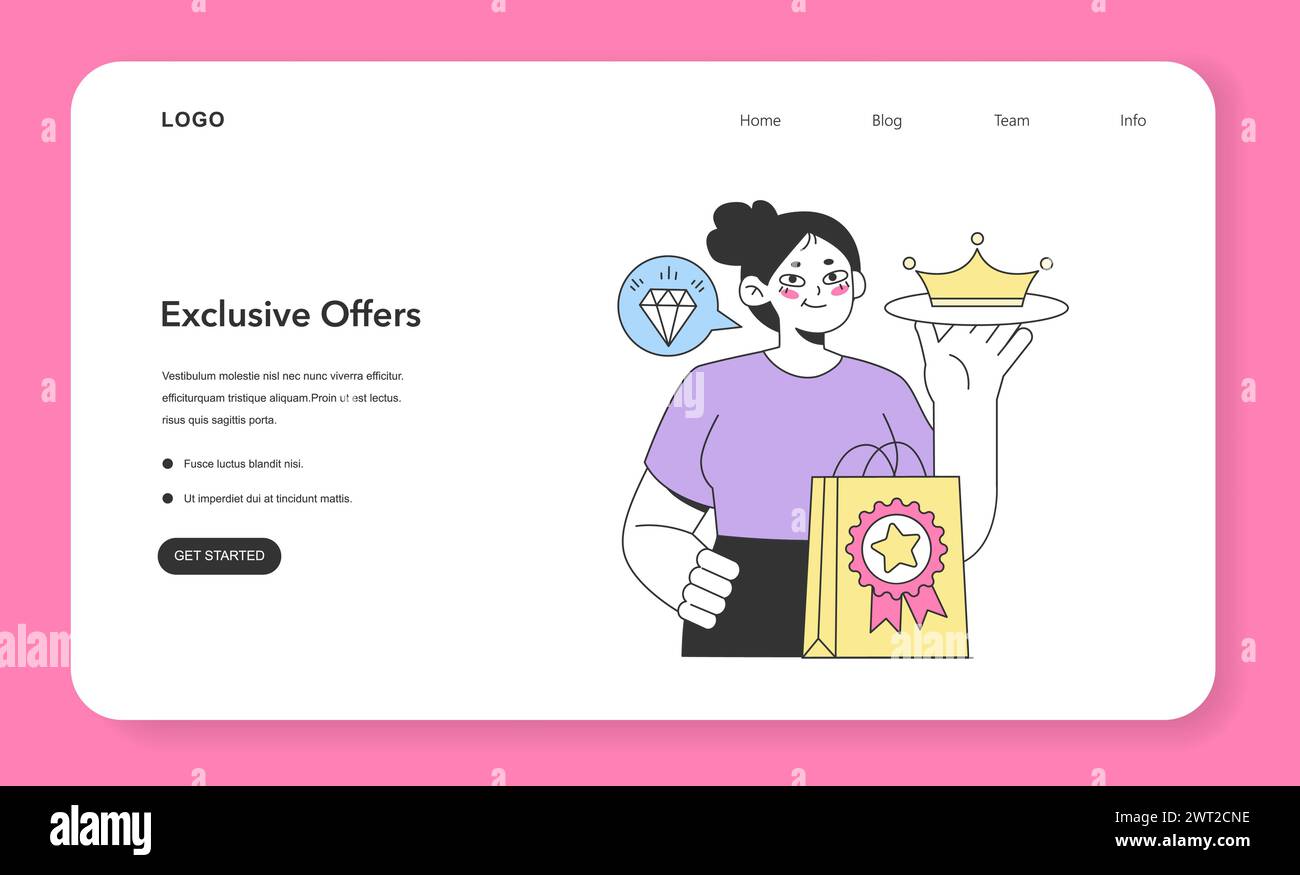 Loyalty program with exclusive offers web banner or landing page ...
