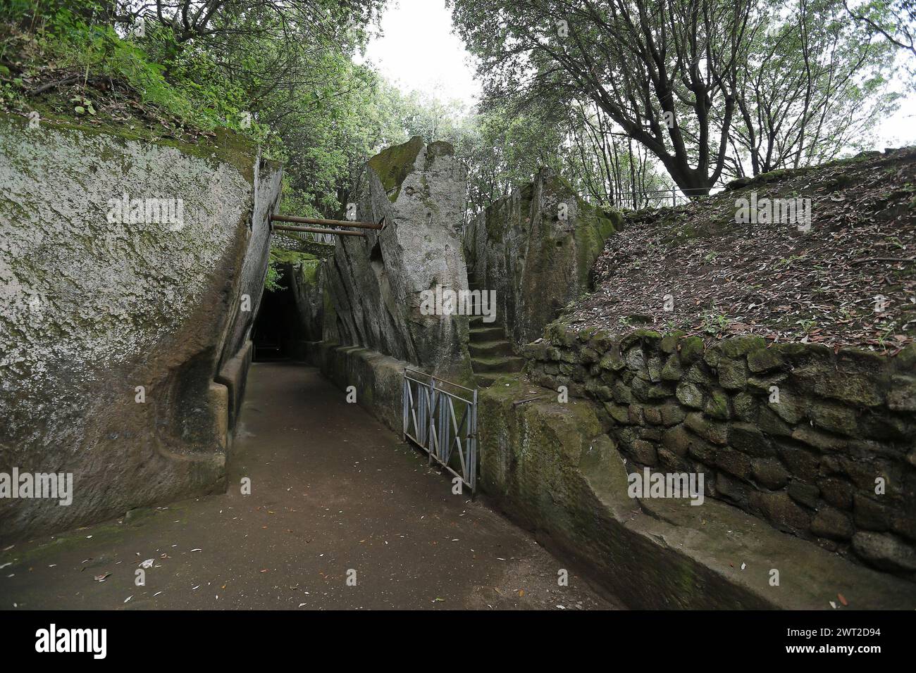 The entrance to the cave of the Sibilla Cumana, the priestess of Apollo ...