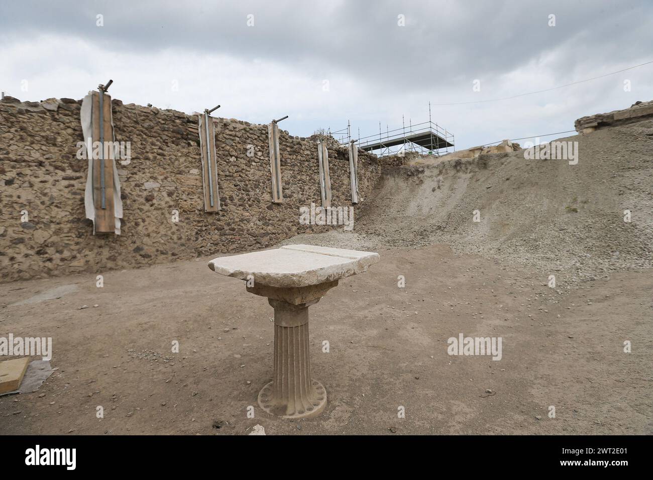 A small table discovered in one of the new excavations that are part of ...
