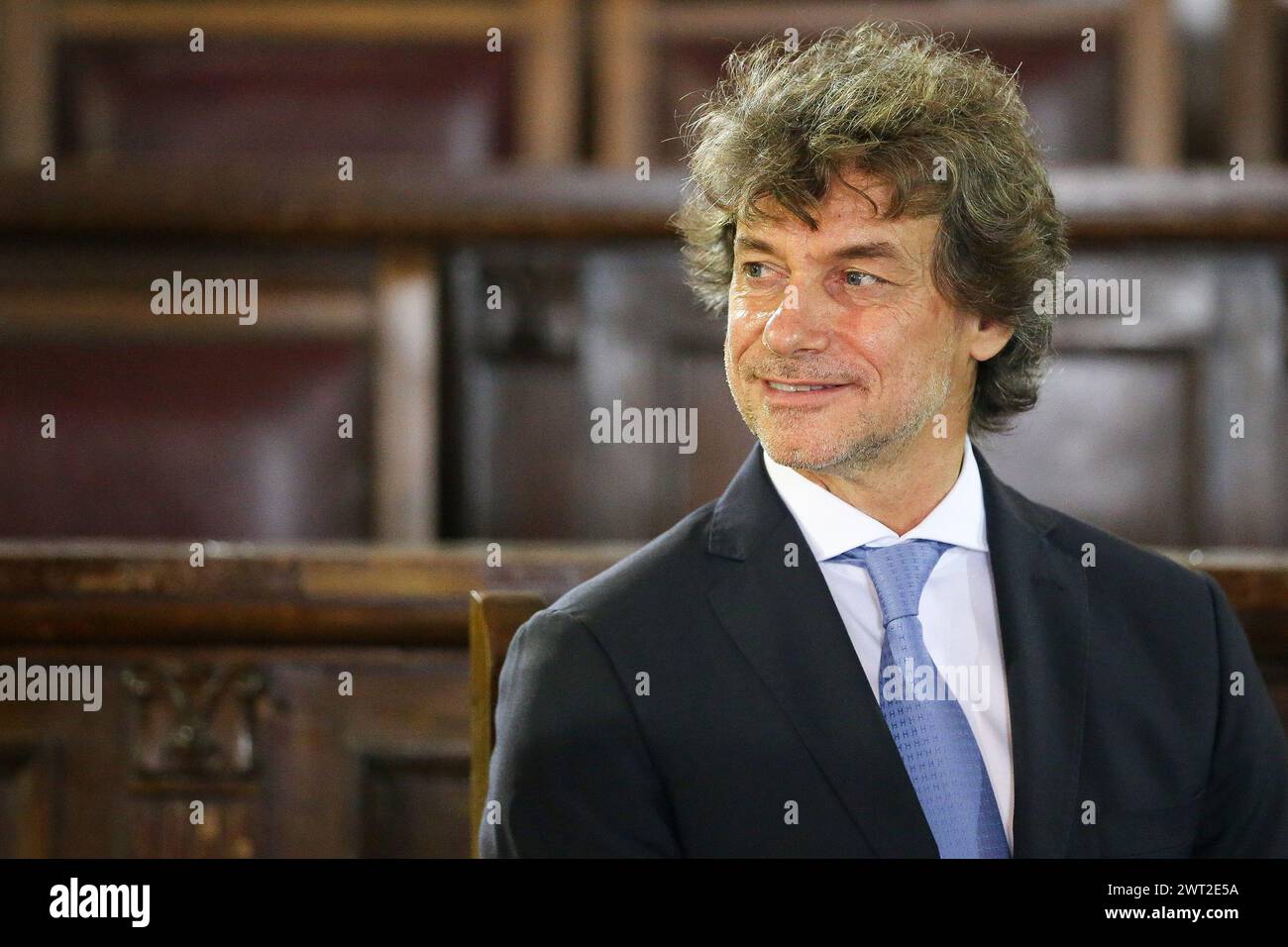 The Italian television host and scientific communicator, Alberto Angela ...