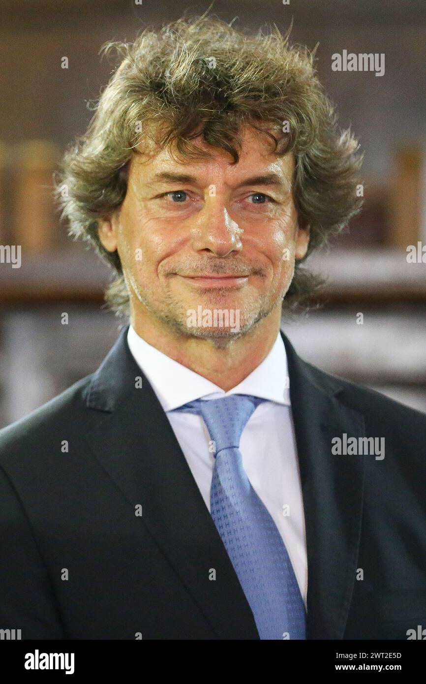The Italian television host and scientific communicator, Alberto Angela ...