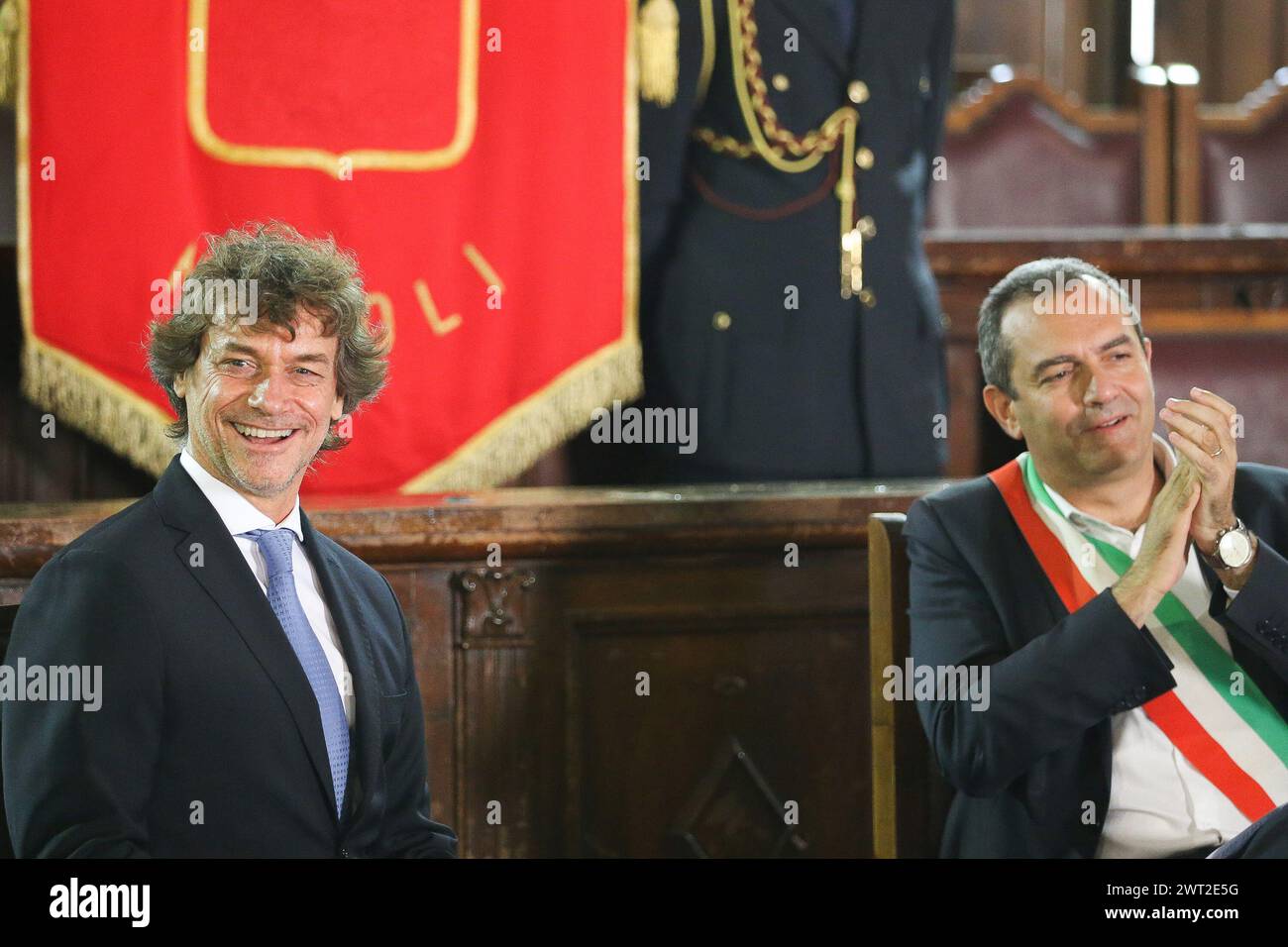 The Italian television host and scientific communicator, Alberto Angela ...