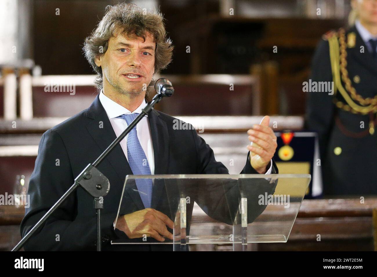 The Italian television host and scientific communicator, Alberto Angela ...