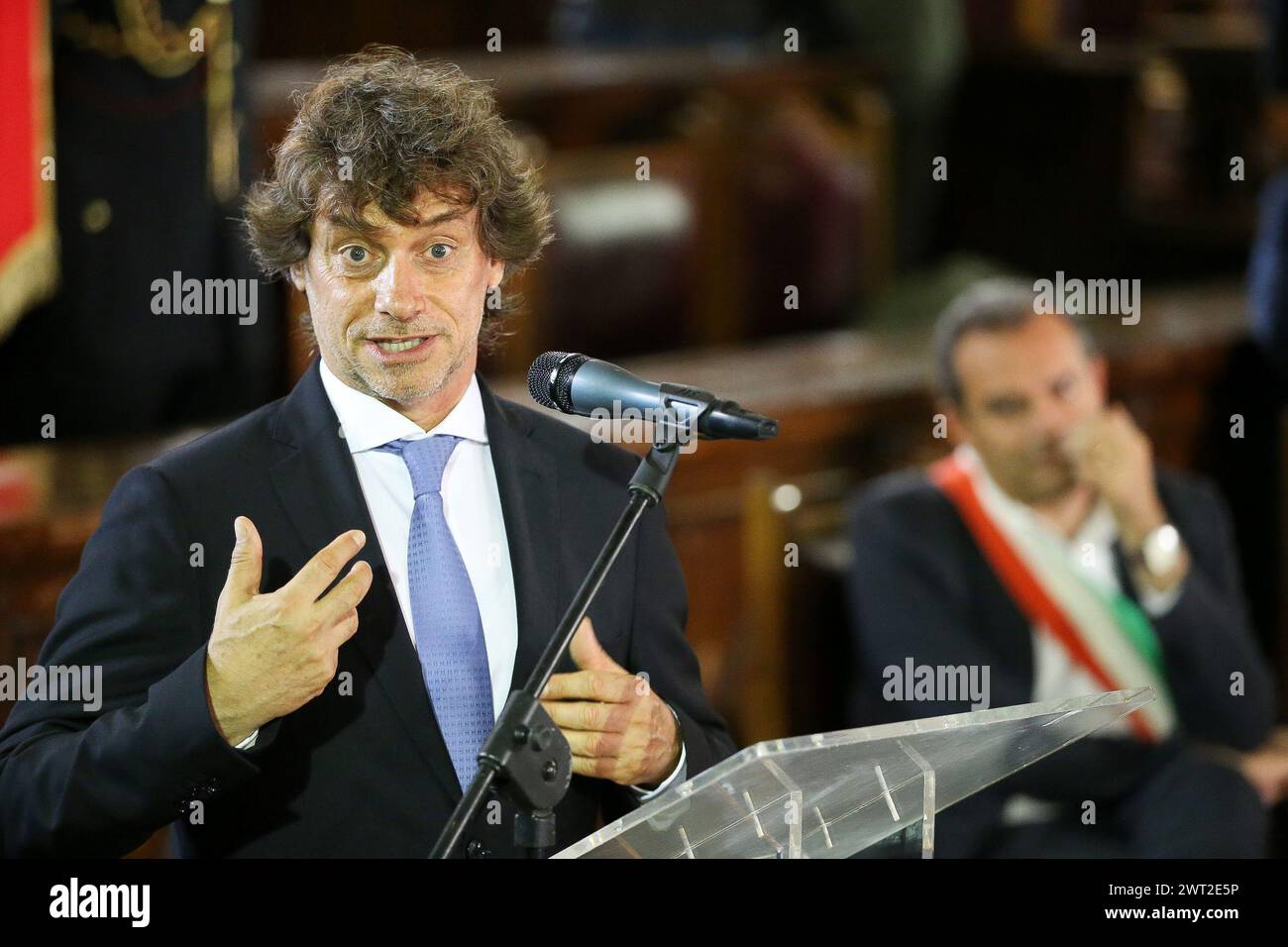 The Italian television host and scientific communicator, Alberto Angela ...