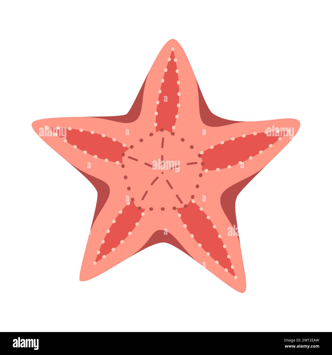 Starfish flat style. Red Starfish icon. Sea animal cartoon style ...