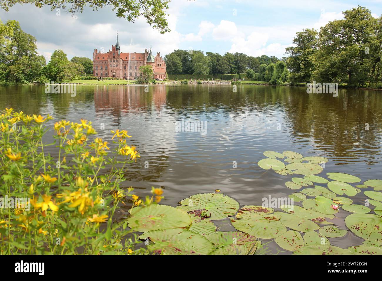 Funen, Denmark - Renaissance Egeskov Castle in the south of the island ...