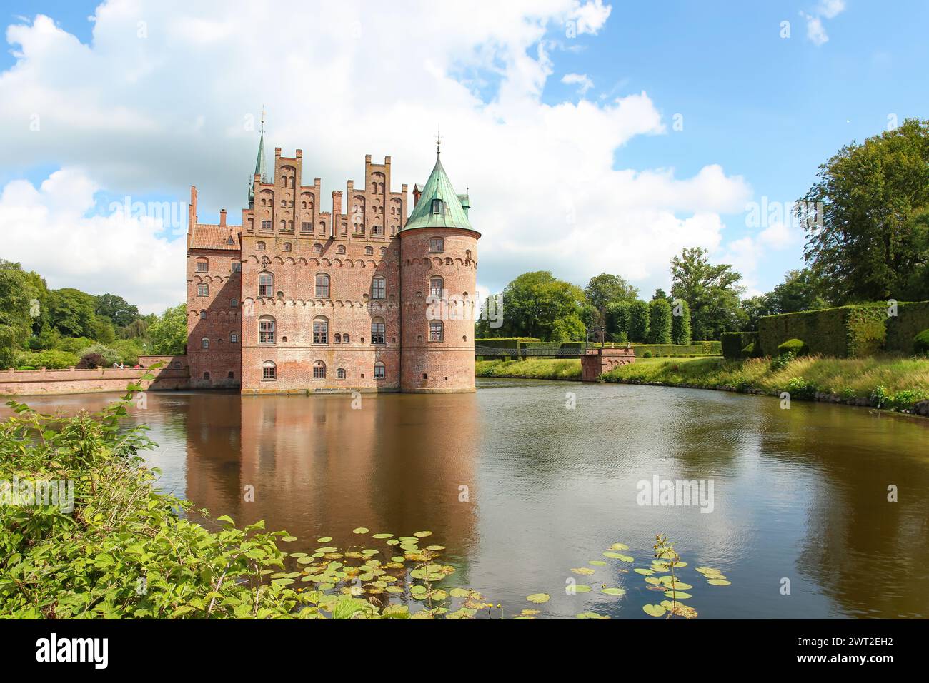 Funen, Denmark - Renaissance Egeskov Castle in the south of the island ...