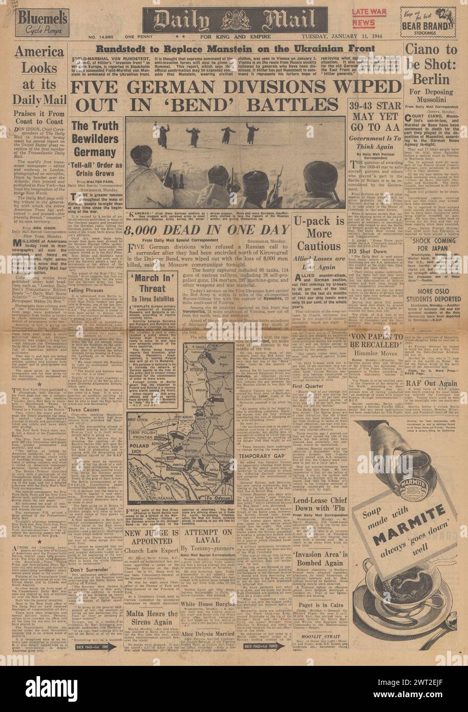 Monte cassino 1944 newspaper hi-res stock photography and images - Alamy