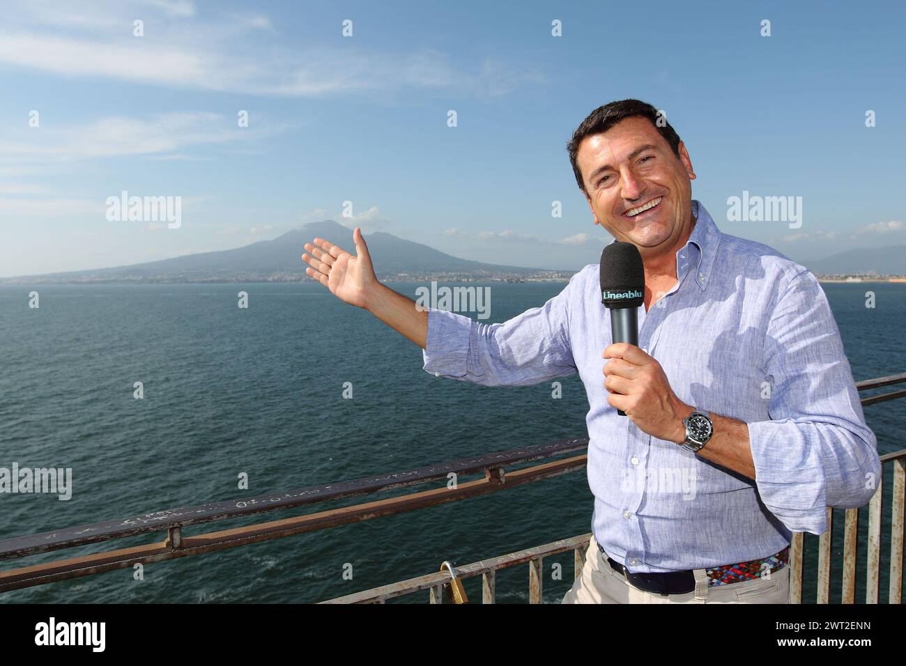 The TV host Frabrizio Gatta during the recording of the italian tv ...