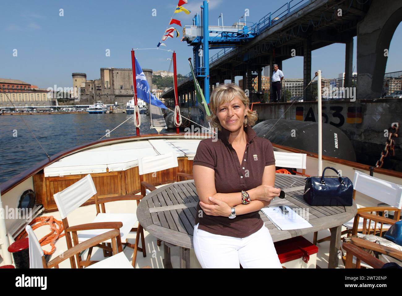The TV host Donatella Bianchi during the recording of the italian tv ...