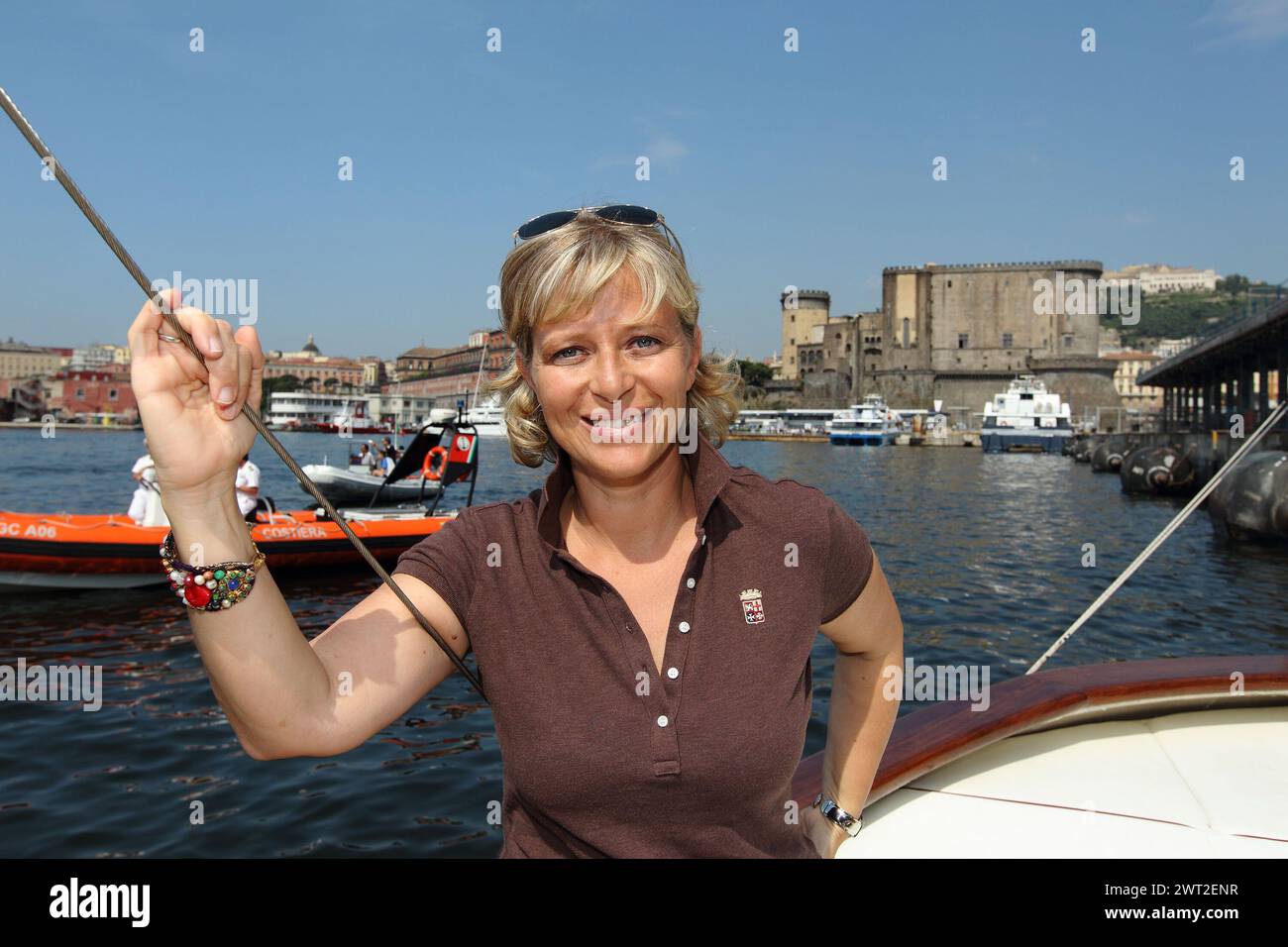 The TV host Donatella Bianchi during the recording of the italian tv ...