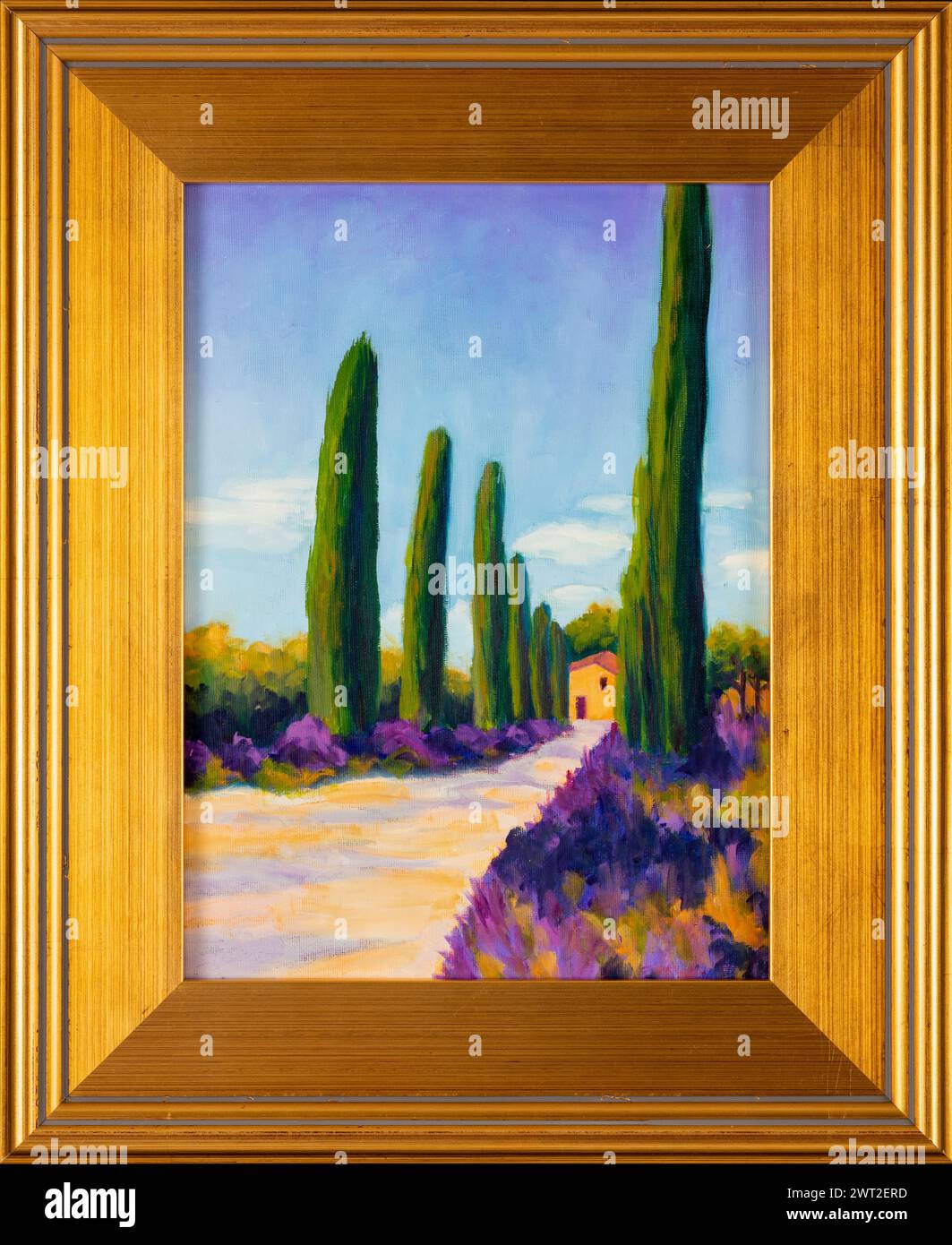 Contemporary impressionism oil painting in a plein aire gold frame ...