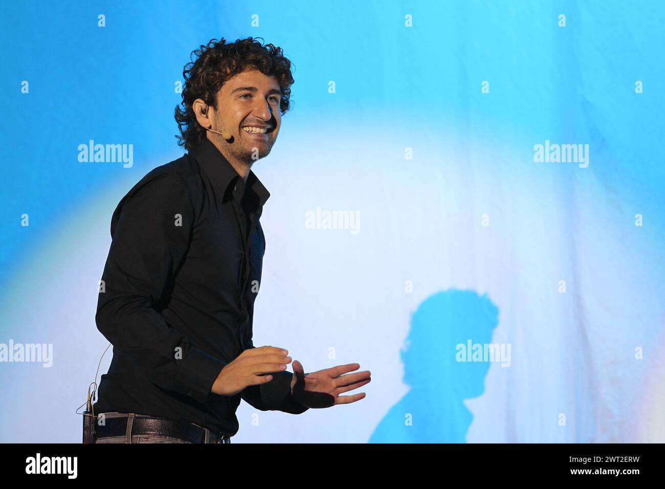 The italian comic actor Alessandro Siani performs live at show in ...