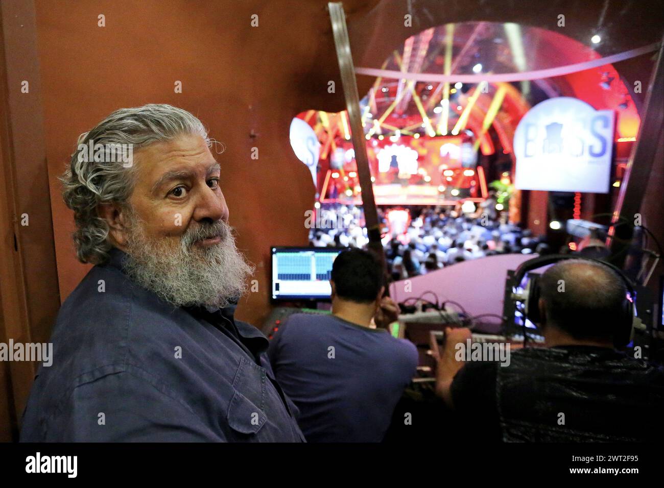 The italian actor Lello Arena behind the scenes of the TV show The Boss ...