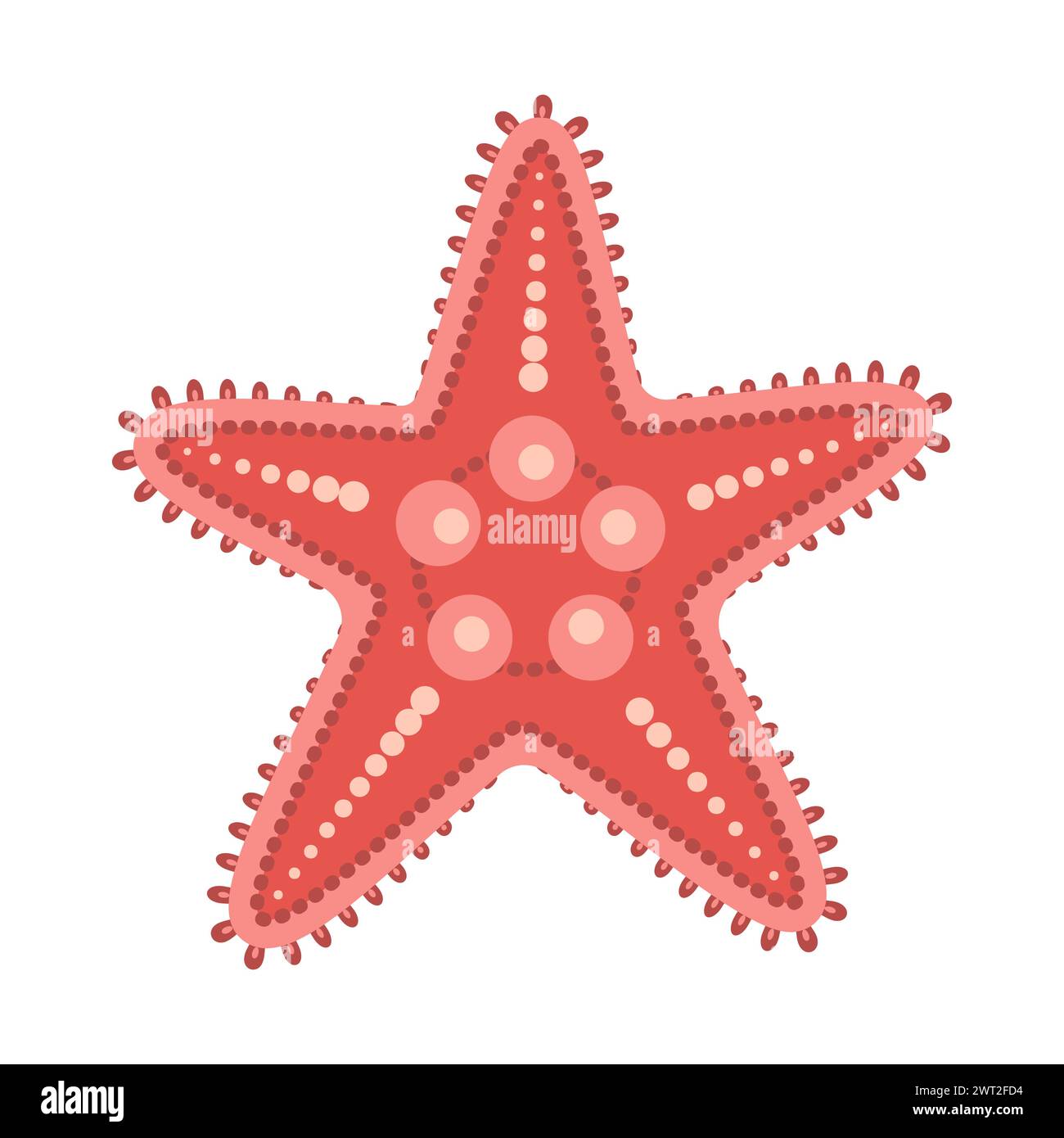 Starfish flat style. Red Starfish icon. Sea animal cartoon style ...