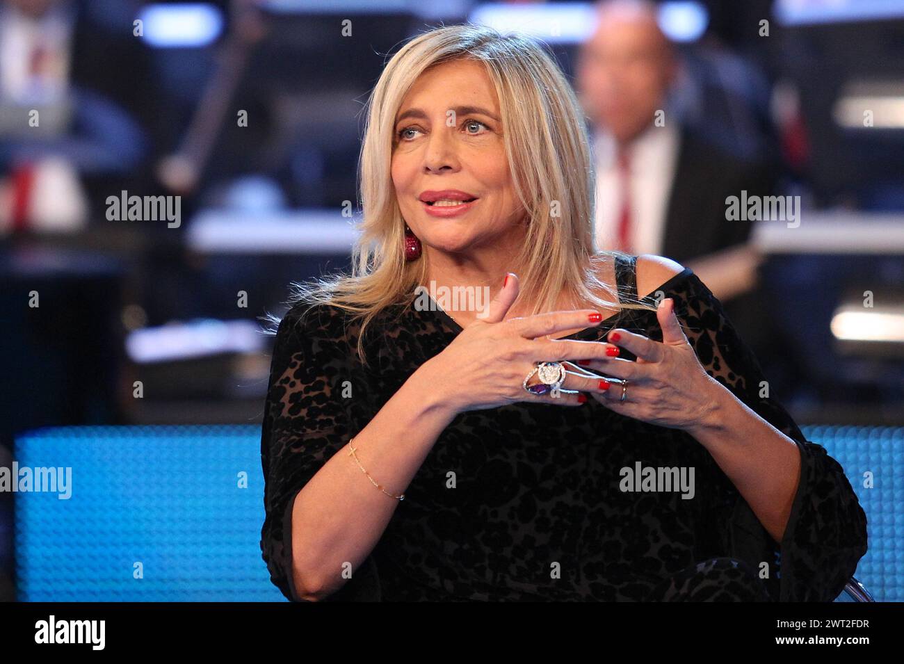 The italian host and showgirl Mara Venier, during a RAI TV show Stock ...
