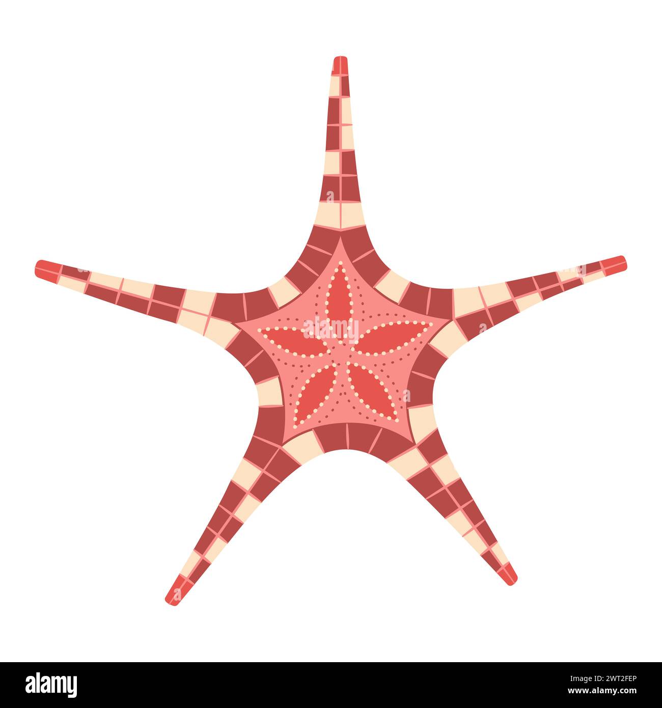 Starfish flat style. Double Star Starfish icon. Sea animal cartoon ...