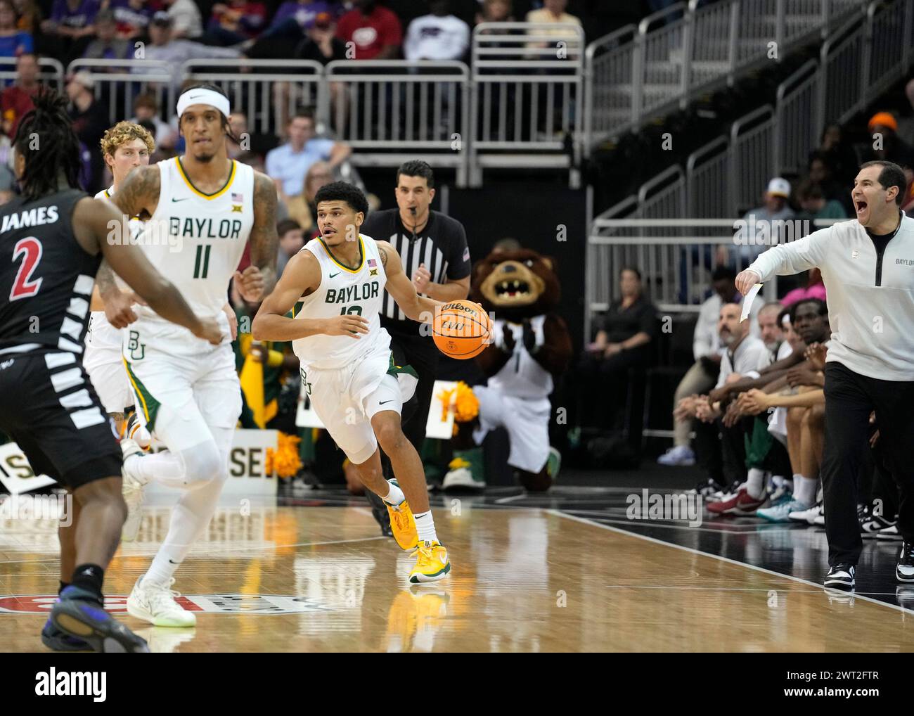 Kansas City, Missouri, MAR 14 2024: Baylor Bears guard RayJ Dennis (10 ...