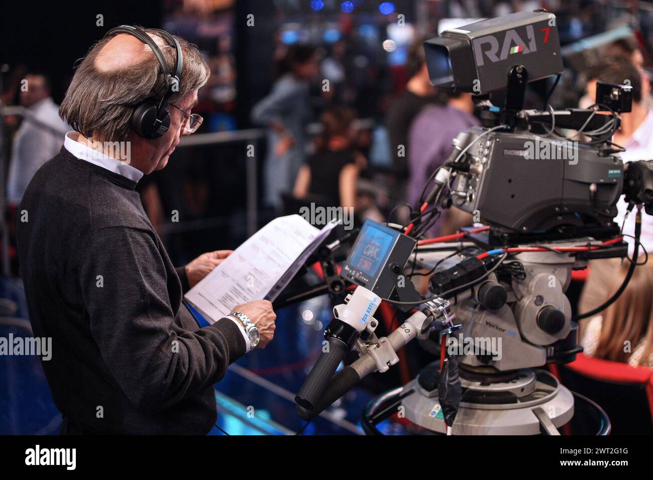 A camera operator during a TV show in RAI aka "Radio Televisione ...