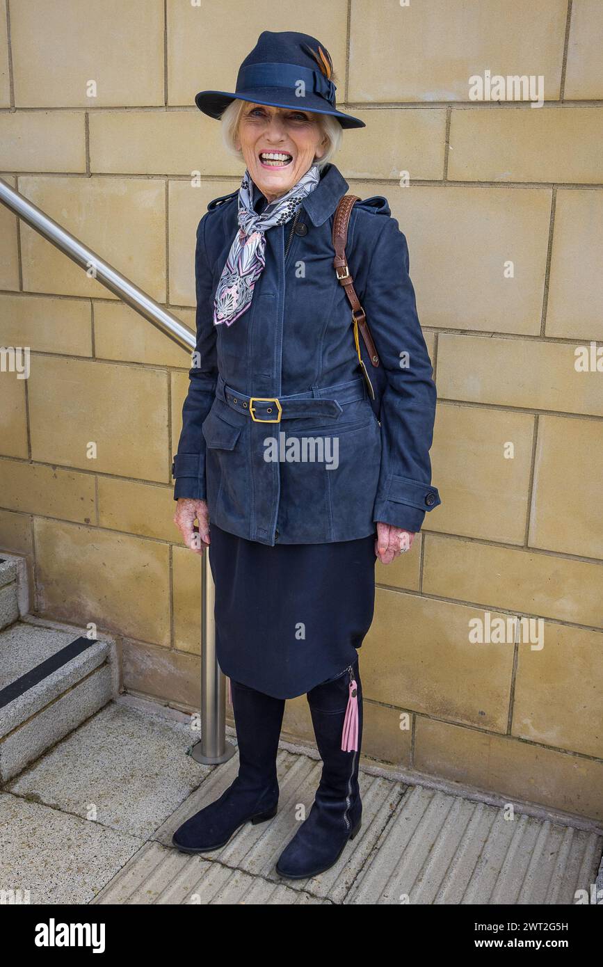 Dame Mary Berry looking elegant in a Navy Blue ensemble complete with ...