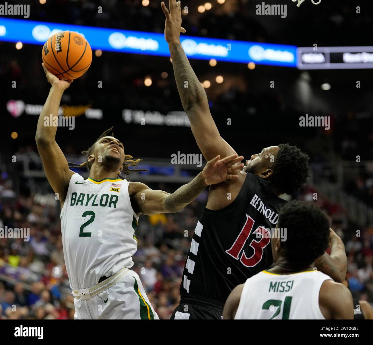 Kansas City, Missouri, MAR 14 2024: Baylor Bears guard Jayden Nunn (2 ...
