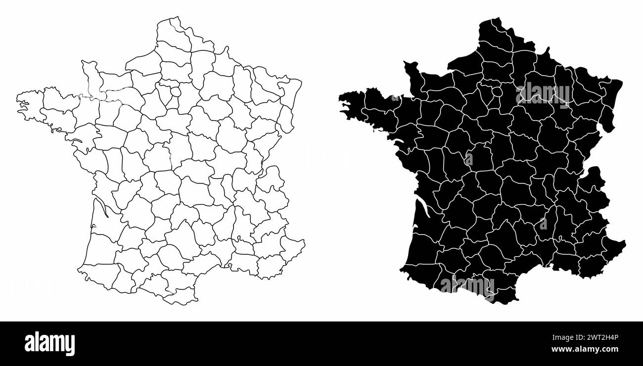 Paris administrative map flag hi-res stock photography and images - Alamy