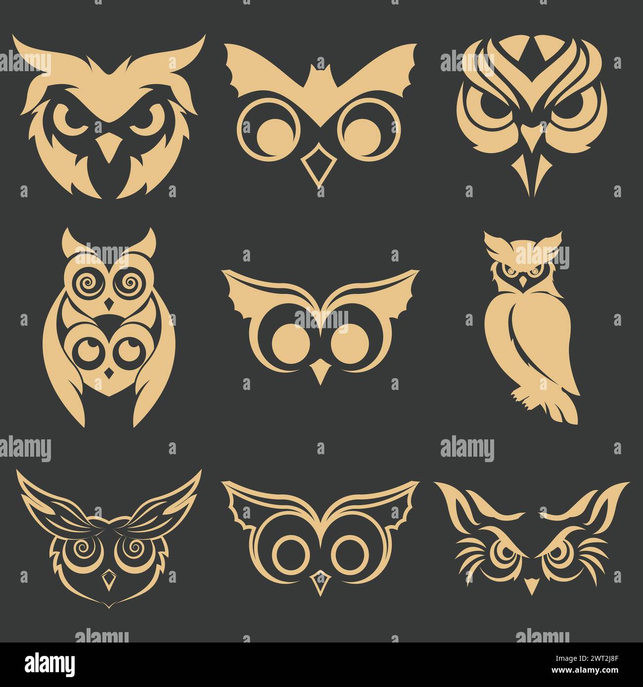 Owl vector logo icon set Stock Vector Image & Art - Alamy