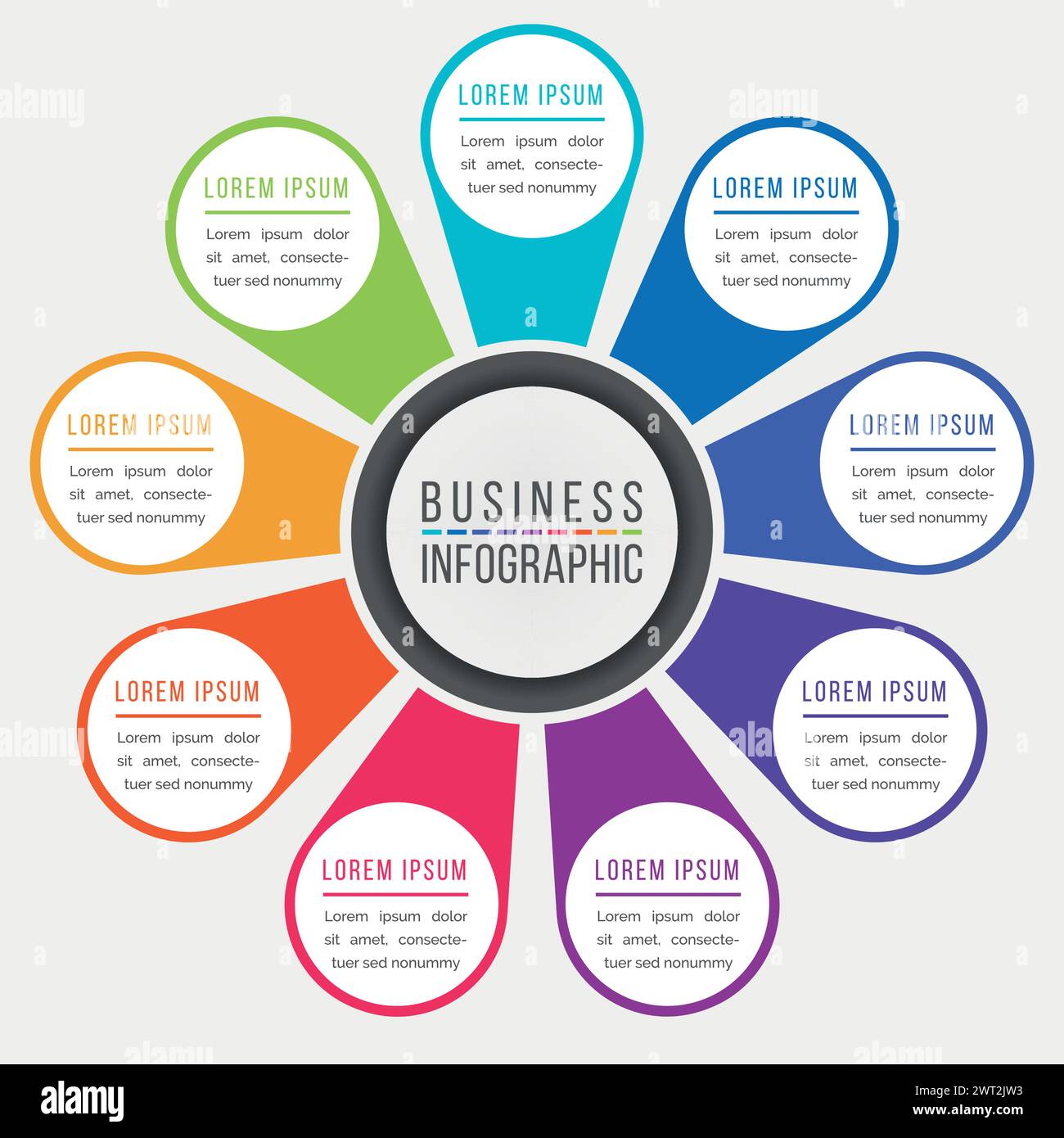 Infographics design 9 options or steps template Stock Vector Image ...