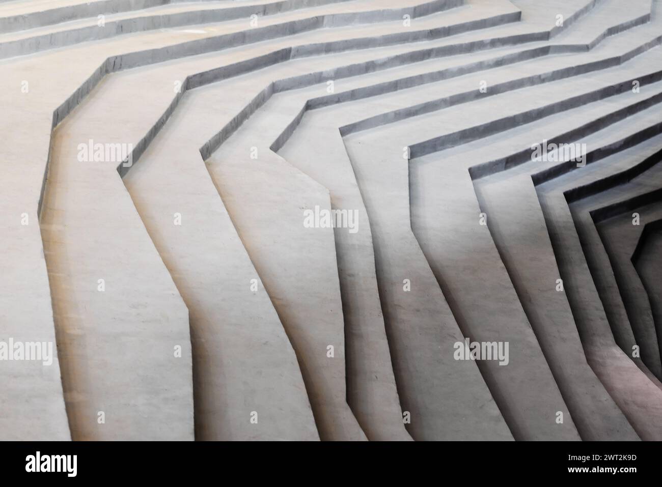 Abstract contemporary architecture photo, geometric concrete stairs in ...