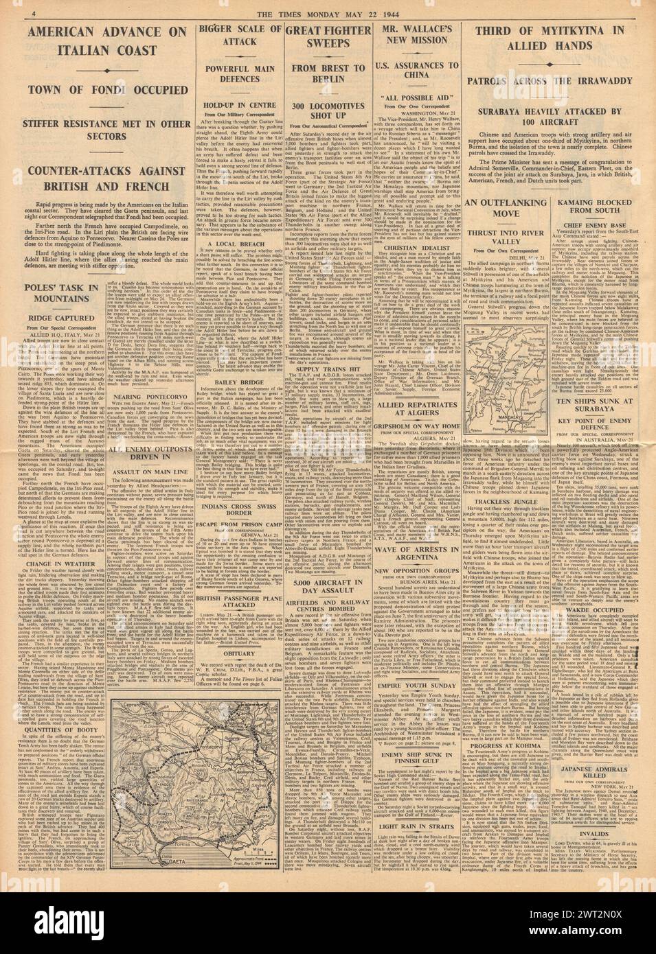 Monte cassino 1944 newspaper hi-res stock photography and images - Alamy