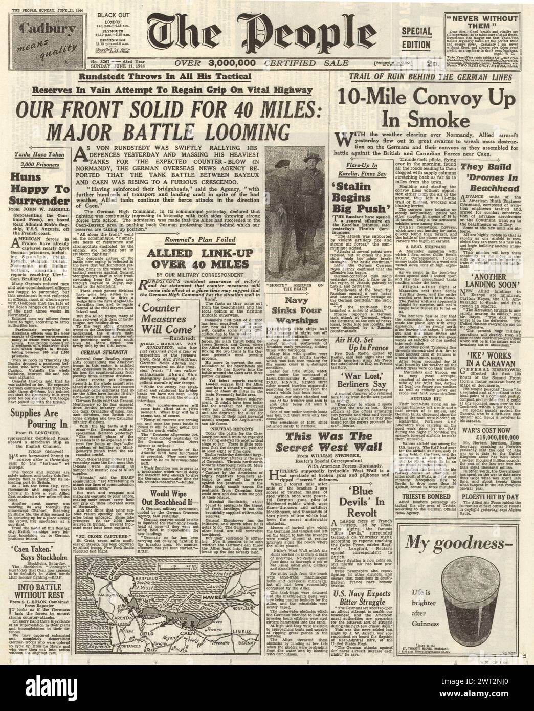 Battle normandy newspaper 1944 hi-res stock photography and images - Alamy