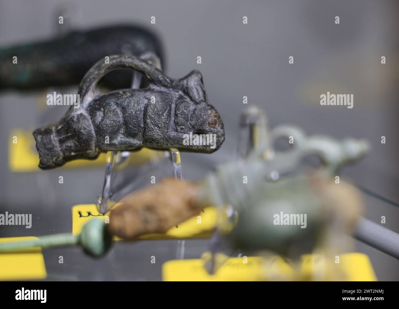 Cologne, Germany. 15th Mar, 2024. Roman key handles from a find are on ...