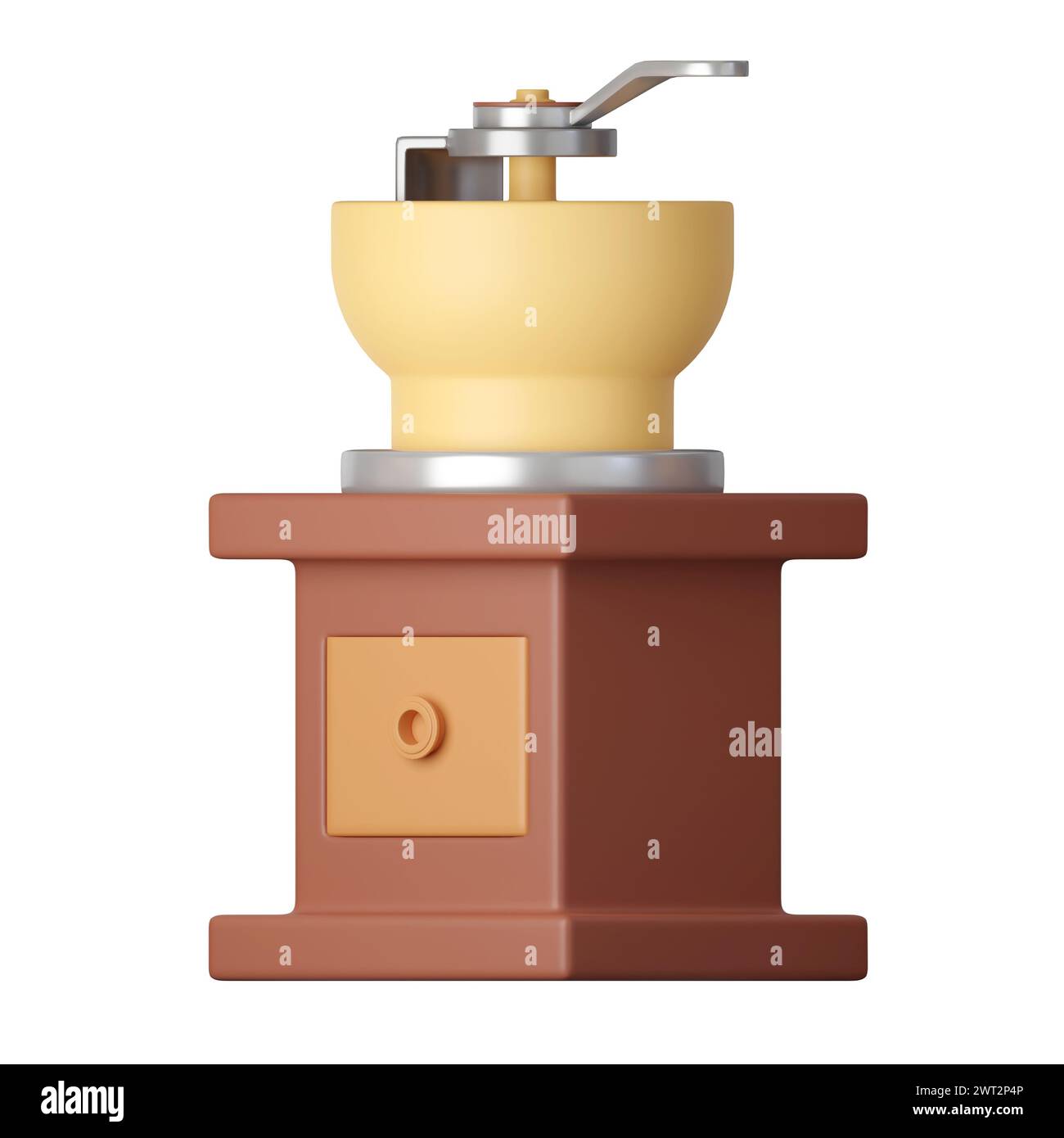 coffee grinder coffee bean maker Cartoon Style Isolated on a White ...