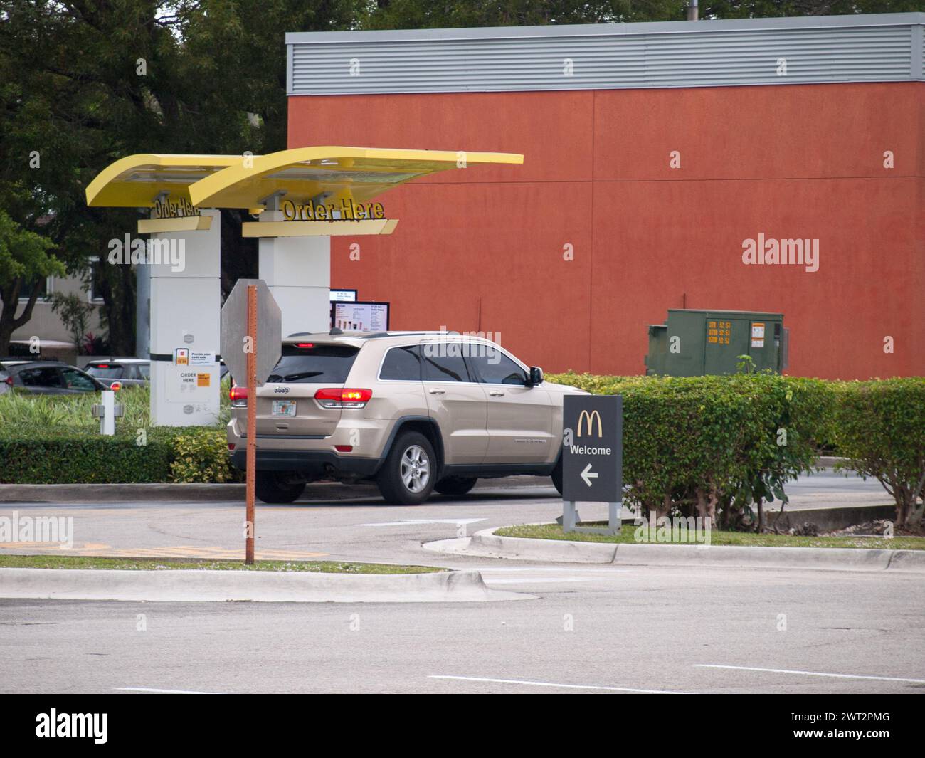 Miami, Florida, United States - December 12, 2023: Drive trough of a ...