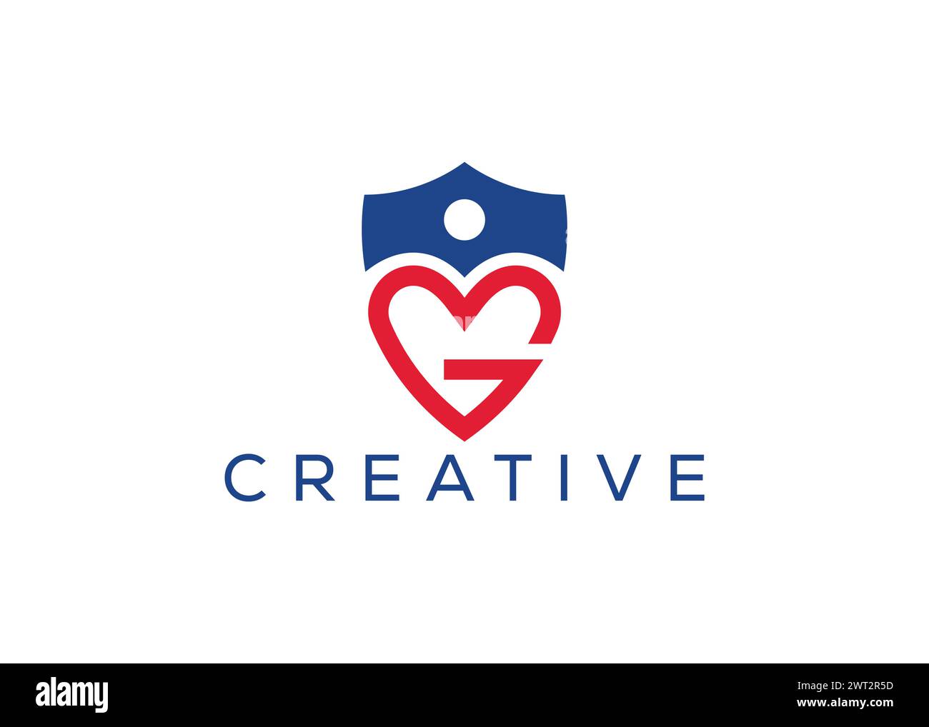 Minimal letter G Shield Love, Life insurance logo vector template Stock ...