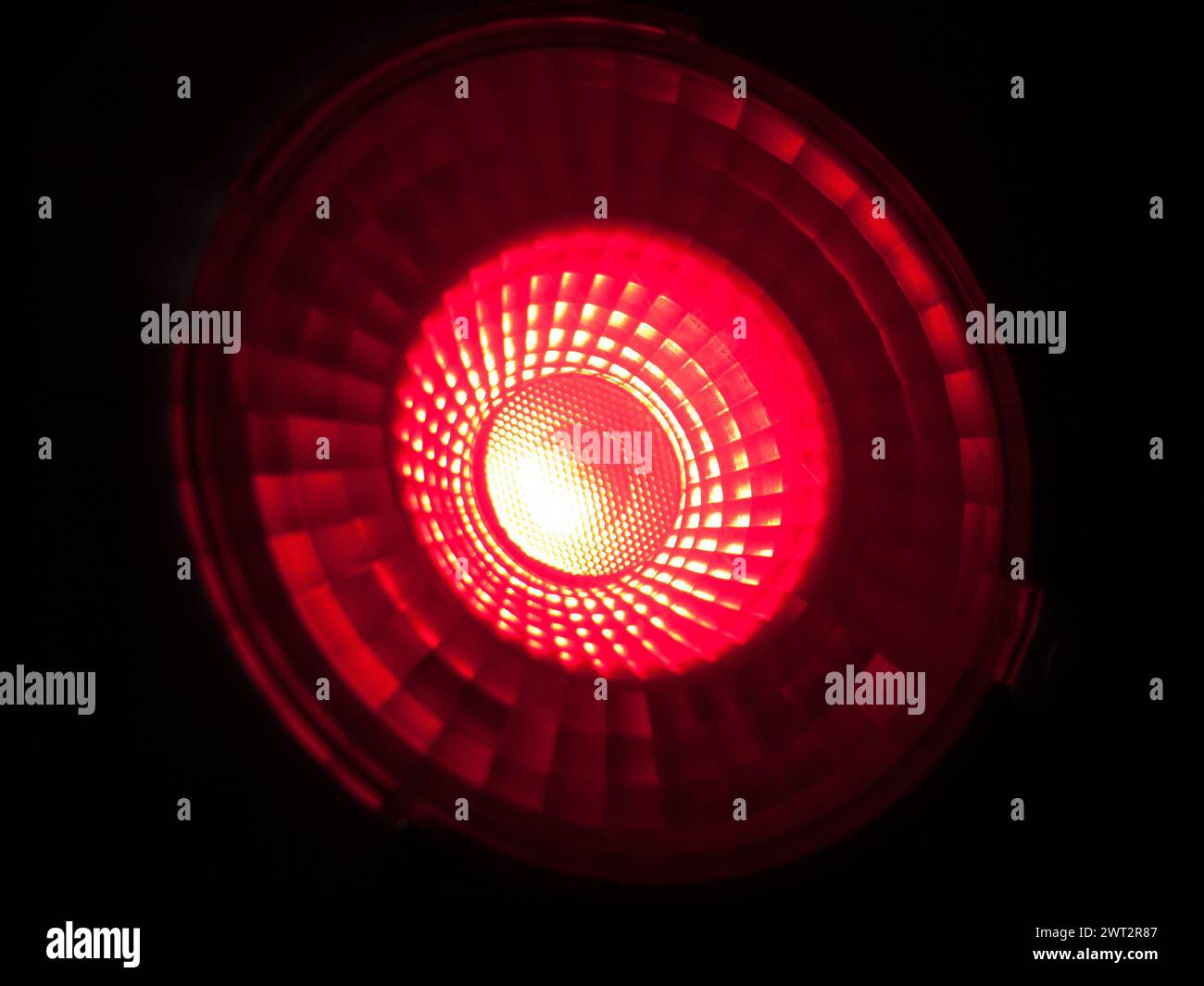 Red light in a dark setting. Warning concept Stock Photo - Alamy