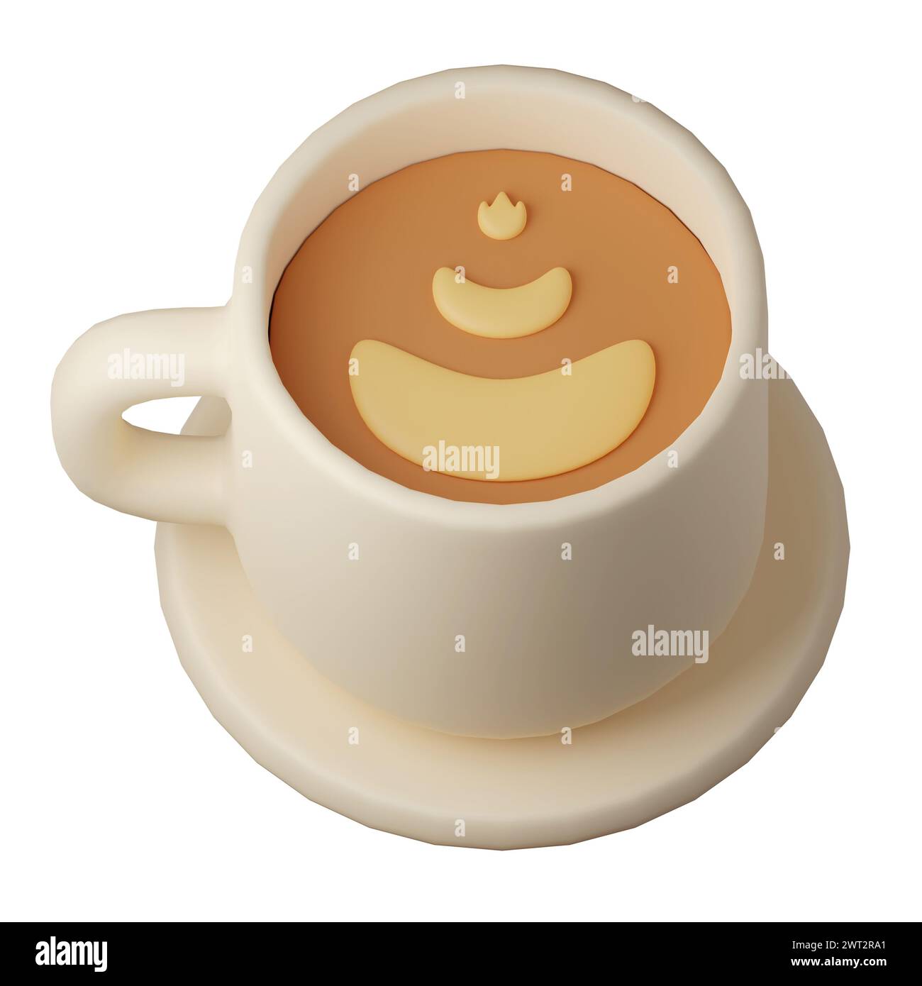 a cup of cappuccino coffee .latte. espresso Cartoon Style Isolated on a ...